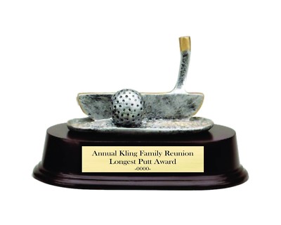GOLF TROPHY LONGEST PUTT RESIN AWARD WITH FREE LETTERING M~RF590SG FREE ...