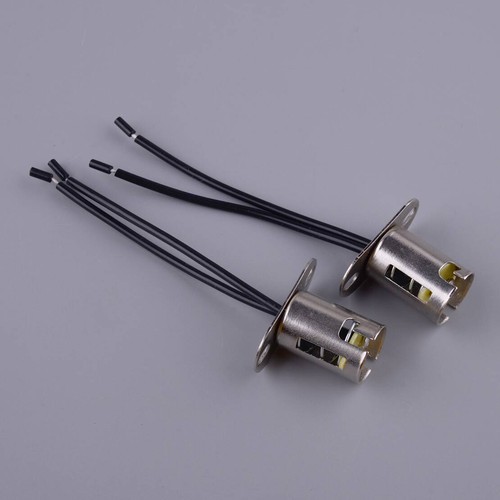2Pcs BA15D LED Light Lamp Bulb Connector Socket Holder Adapter Wire ...