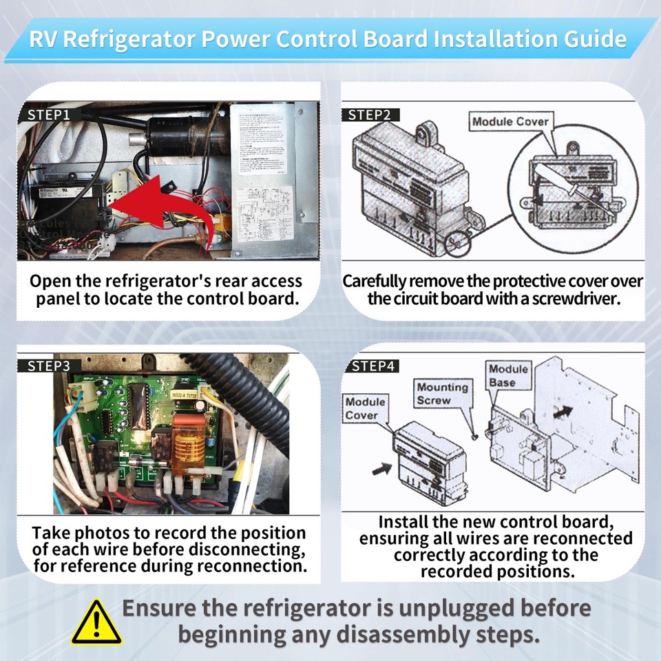 RV Fridge Circuit Board 3316348.900 Compatibility with Dometic DM2652 ...