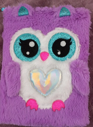 Limited Too Fuzzy Purple Owl Journal Diary | eBay