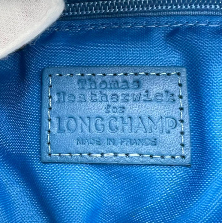 USED LONGCHAMP Handbag Mini Tote Bag Simple Blue Excellent condition ...