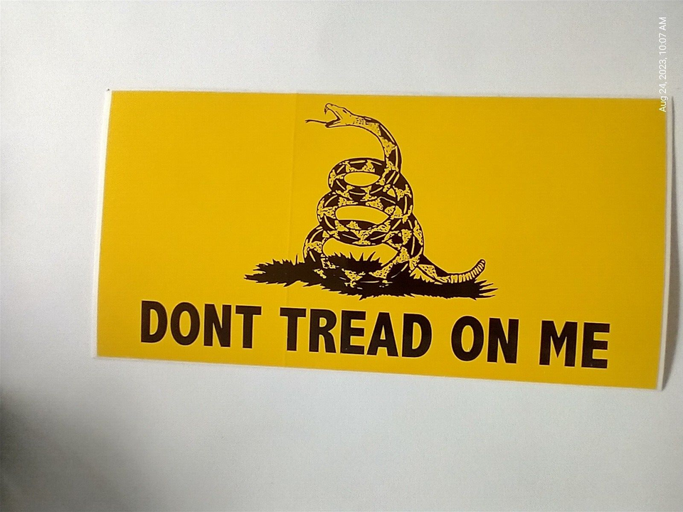 4.75X7.5" Sticker DONT TREAD ON ME RATTLESNAKE Revolutionary snake flag ...