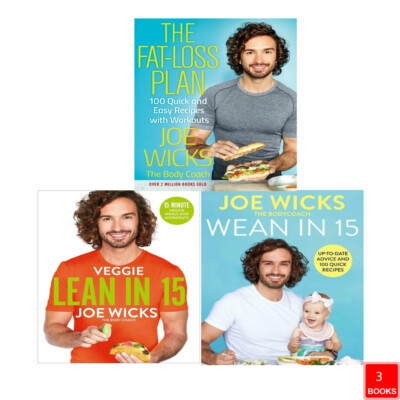 Joe Wicks 3 Books Collection Set (Veggie Lean, Wean in 15 & The Fat ...