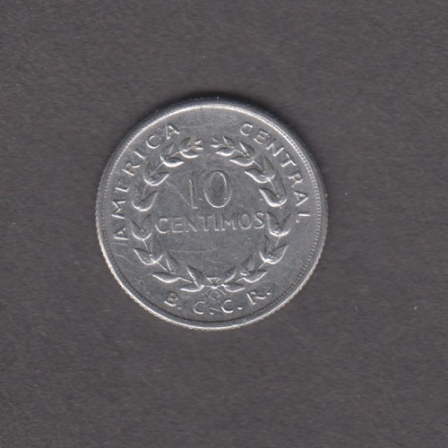 COSTA RICA 1967. 10 centimos. Аrms. Stars, volcanoes, mountains. KM ...