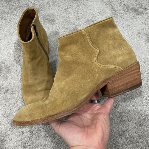 FRYE Carson Piping Booties Women’s Size 10 M Bronze Suede Ankle Side ...