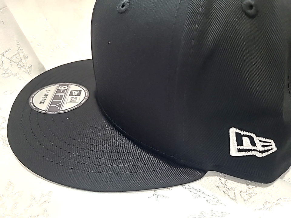 New Era 9Fifty Flat Snapback Hat Cap Blank NE400 { BLACK } NE 9FIFTY ...