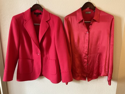 Escada soft feel rabbit/wool/cashgora 2 pocket jacket/FREE 100% silk ...