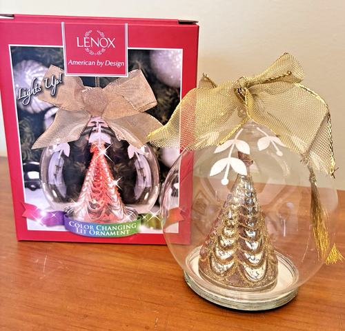 Lenox Christmas Tree Wonder Ball Crystal Lit Color Changing Ornament | eBay