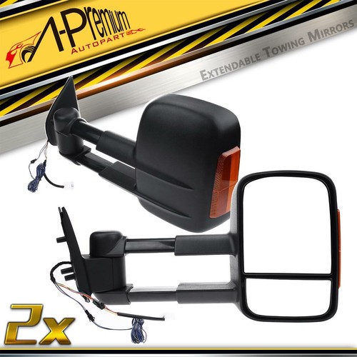 Front Black Extendable Towing Mirrors for Ford Ranger PJ PK PX w ...