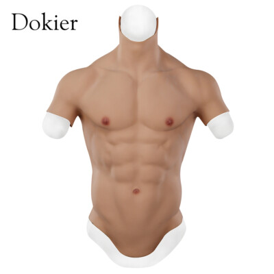 Dokier Silicone Fake Male Chest Abdominal Muscle Suit Vest Cosplay ...