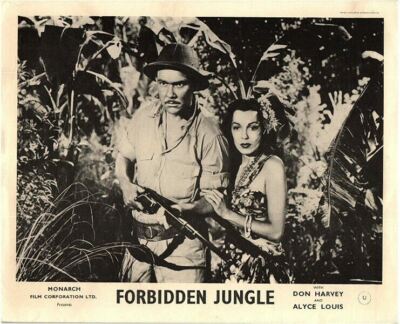 Forbidden Jungle Original Lobby Card 1950 Alyce Louis sexy bikini Don ...