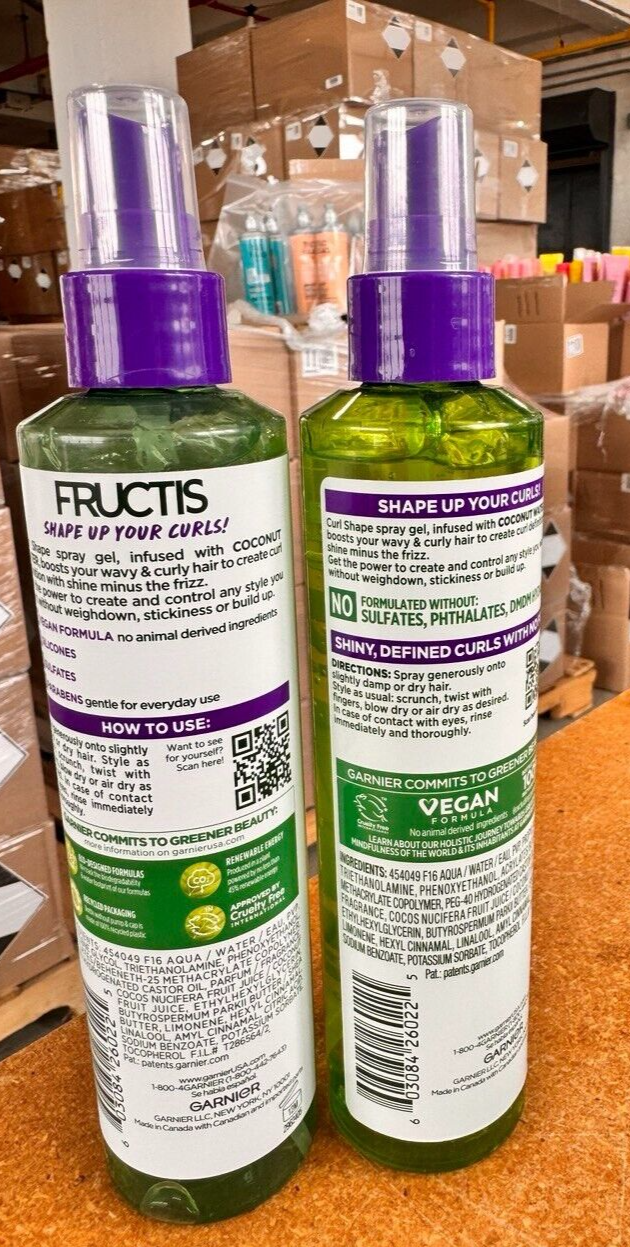 Garnier Fructis Curl Refresher Reviving Water Spray, Sulfate, 8.5 Fl Oz ...