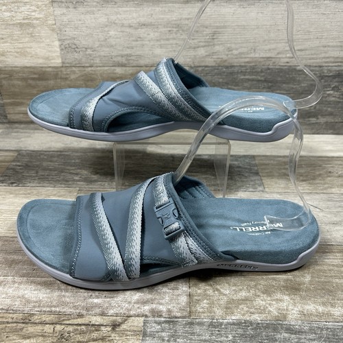 Merrell District Muri Slides Women's 11 Trooper Blue Gray Sandals Open ...