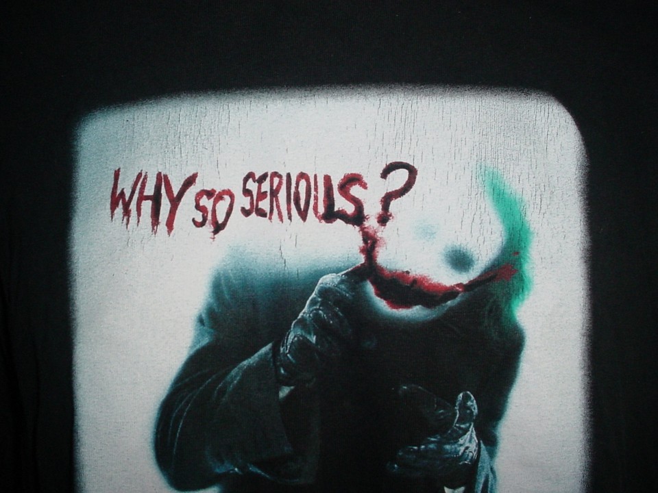 Batman The Dark Knight Why So Serious Joker Promo Shirt Size XL | eBay