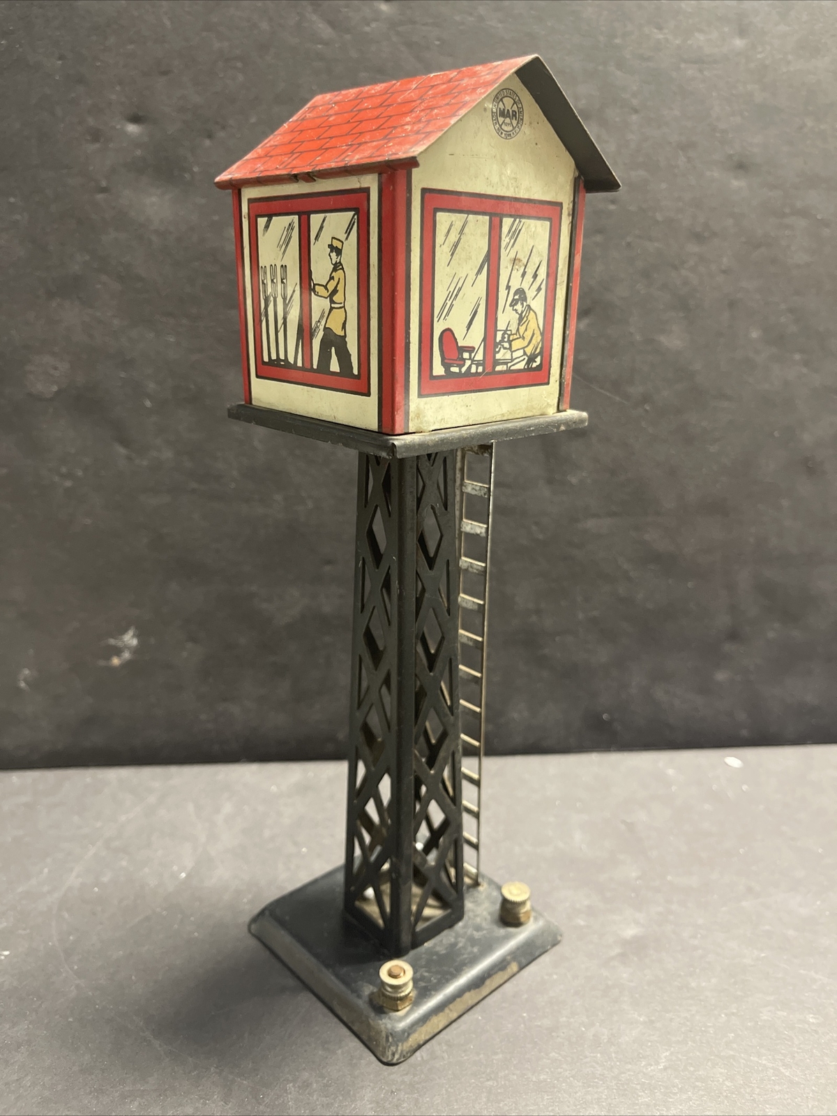 Vintage Marx O-Scale Lighted 413 Switch Switchman Yard Tower Tin Litho ...