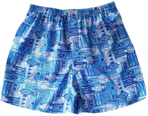 Men's Blue Boxer Shorts 1 Pair Paisley Patterned Underwear Comfort ...