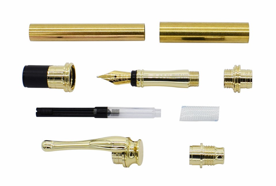 DIY Aston Martin Fountain Pen Kits Gold Chrome Woodturning Kits Pen ...