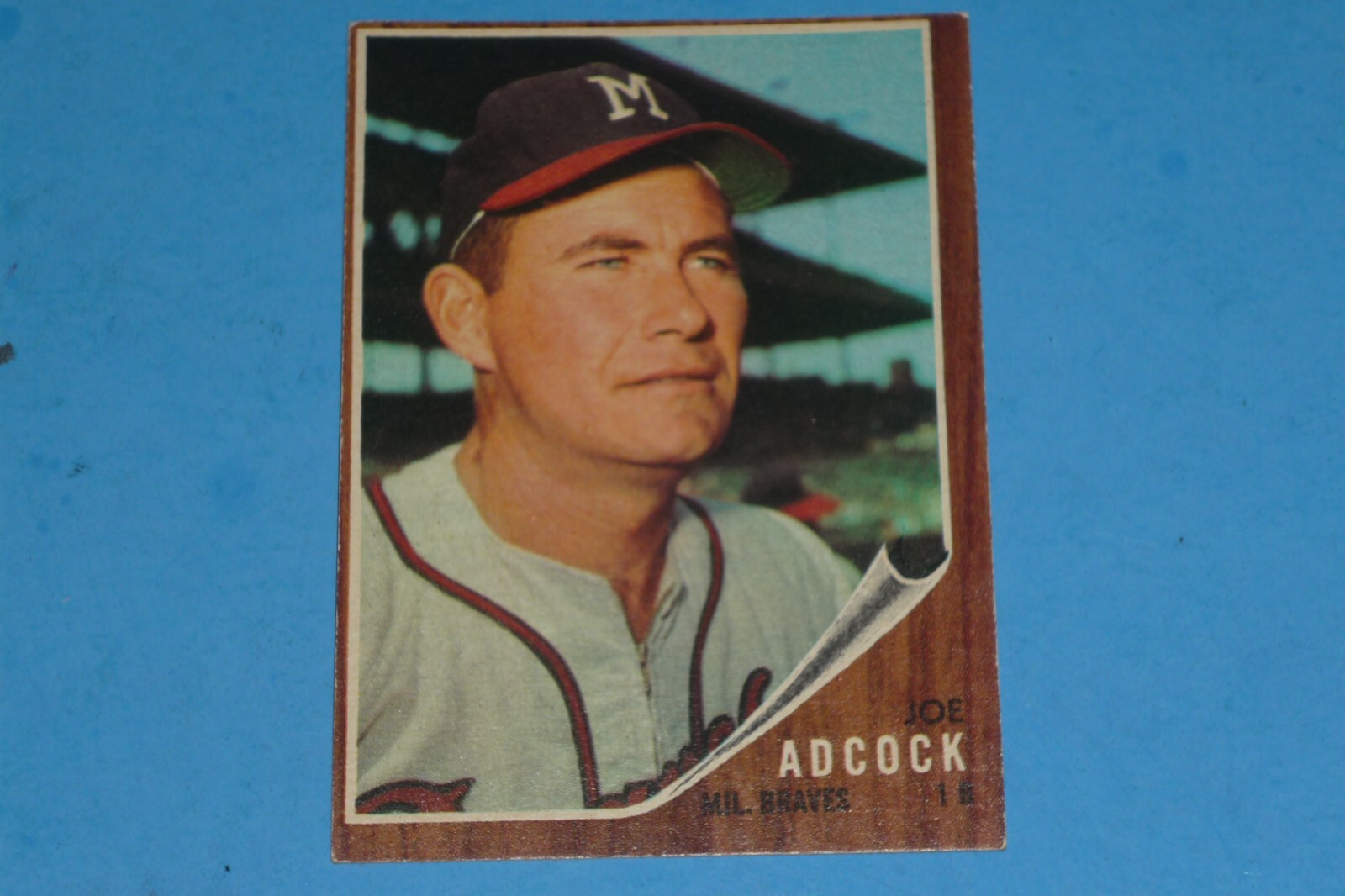 JOE ADCOCK - MILWAUKEE BRAVES FIRST BASEMAN - 1962 TOPPS BASEBALL CARD ...