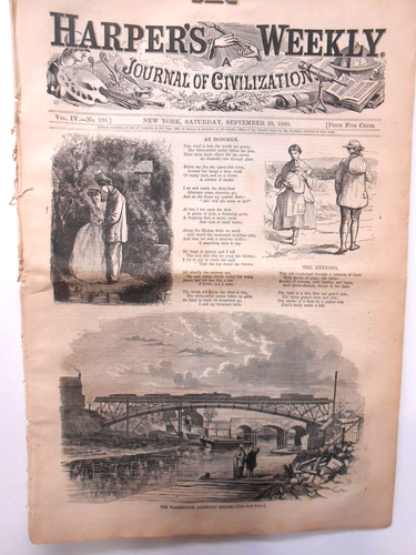 Complete & Original Harper's Weekly Newspaper Abraham Lincoln Election ...