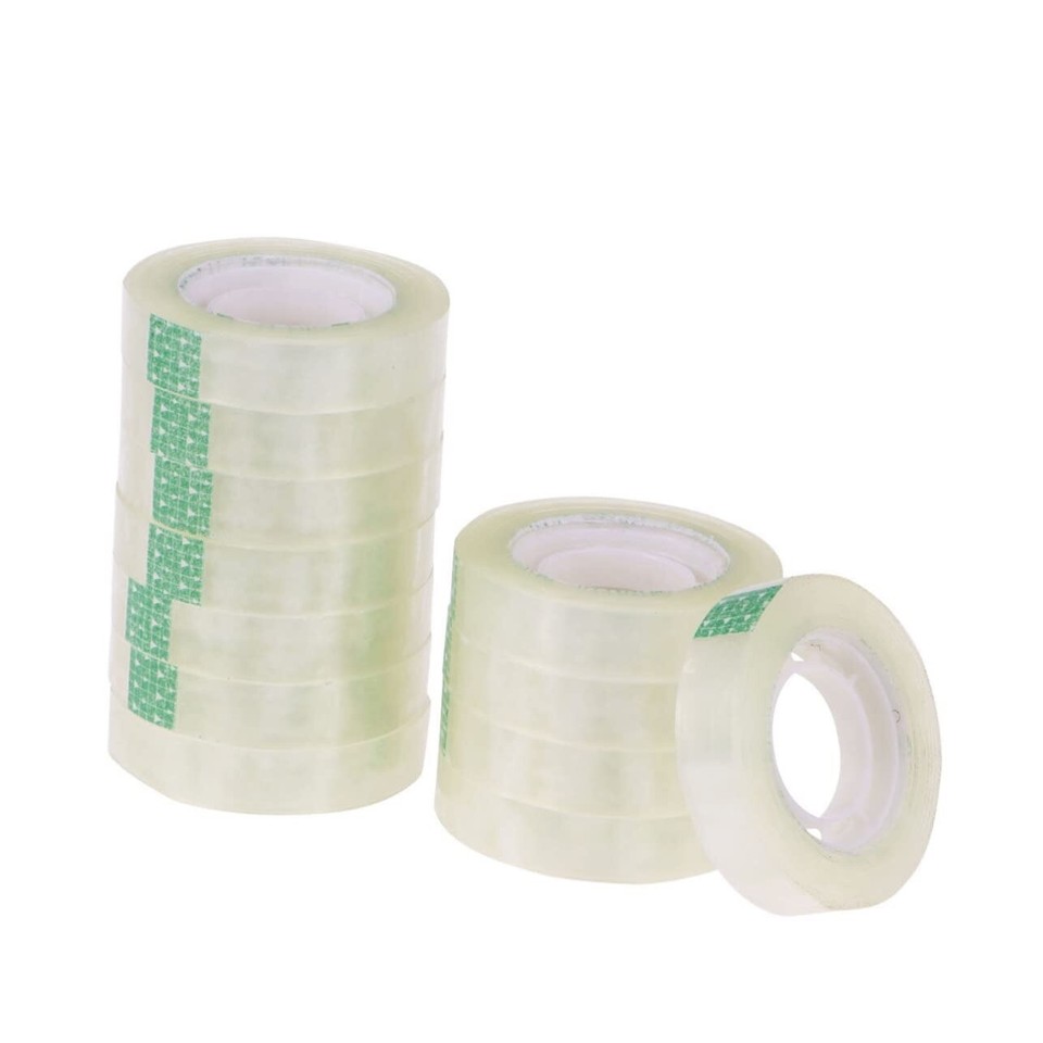 6 X ROLLS CLEAR PACKING TAPE CELLOTAPE SELLOTAPE ADHESIVE SIZE 22MM X ...