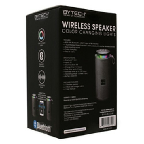 BYTECH Bass Boost Bluetooth Speaker, Dual Pairing & LED Color Change ...
