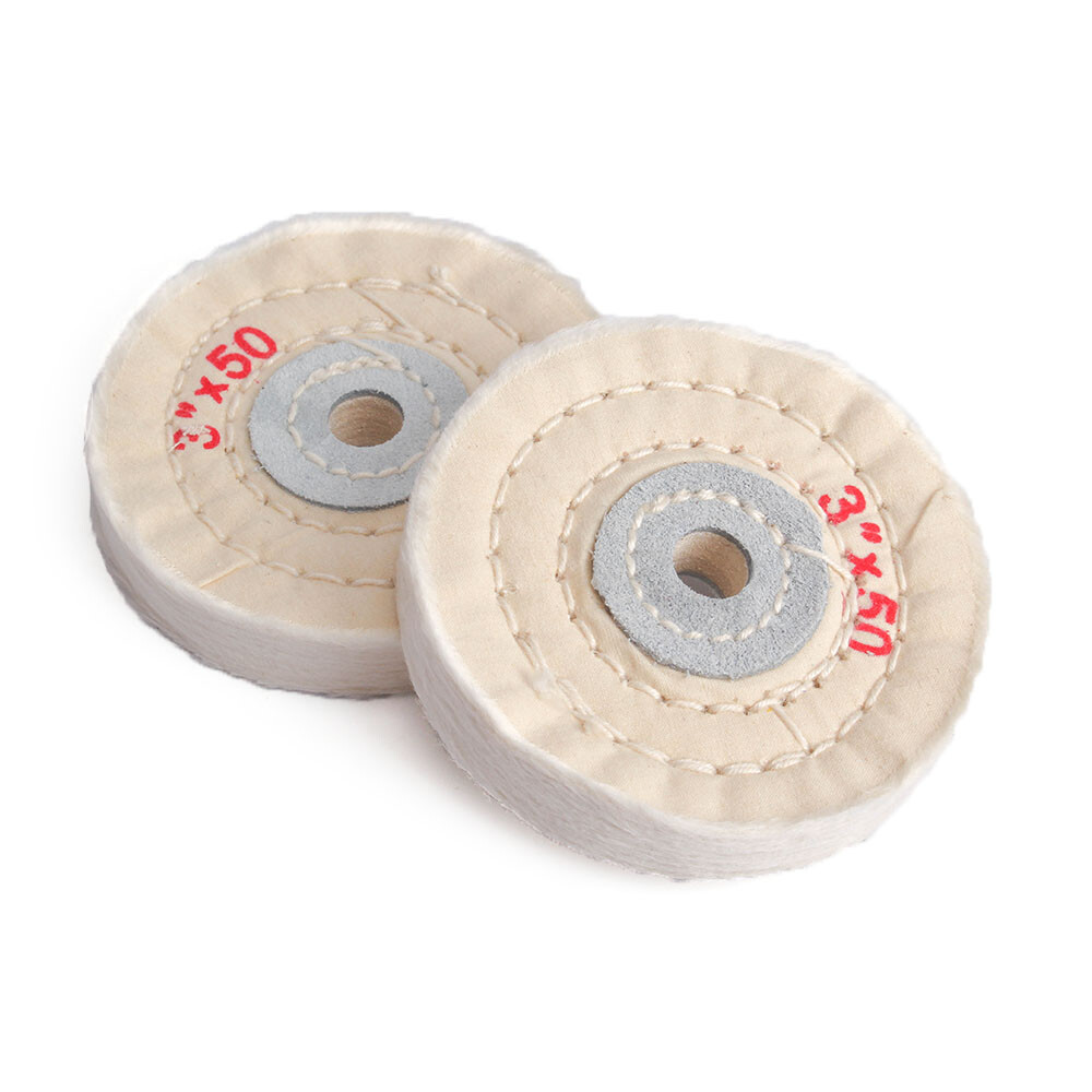 75mm 3" Spiral Stitched Cotton Buffing Polishing Wheel Pad Mop Bench ...