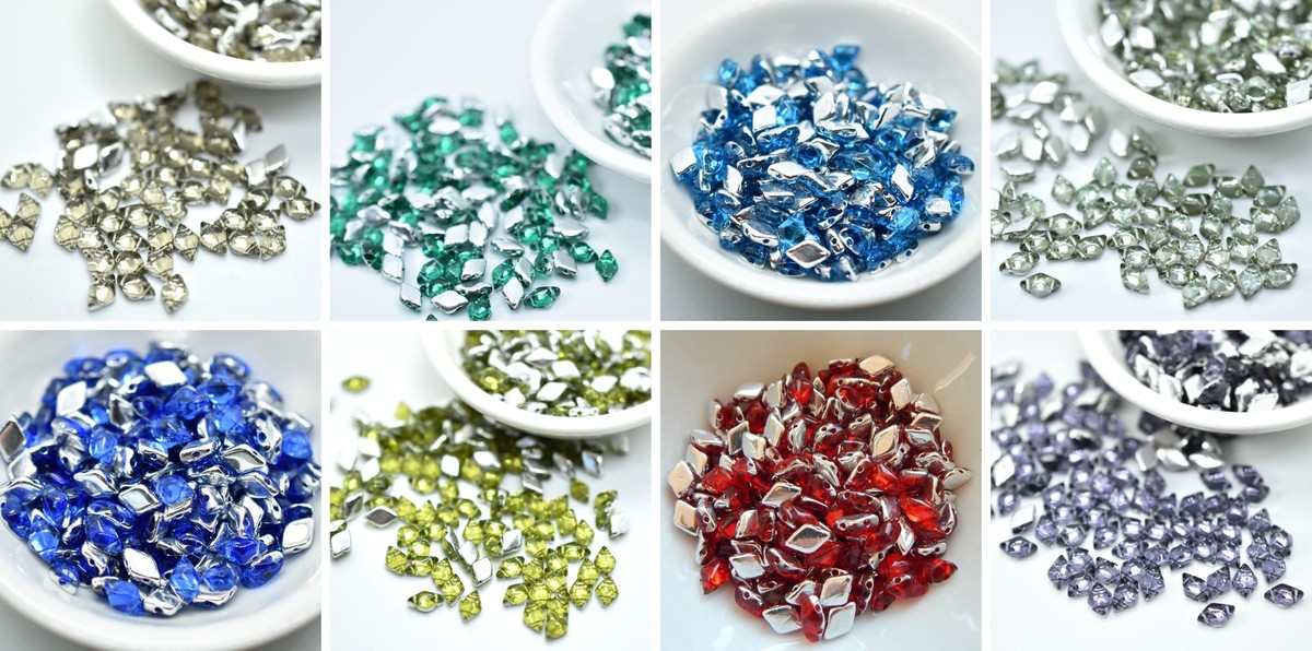 Diamond Shaped Glass Beads