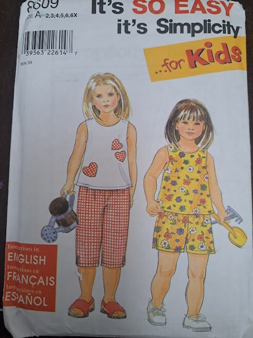 Simplicity Easy Sewing Pattern 8609 Uncut Childs Top Capri Pants Shorts ...