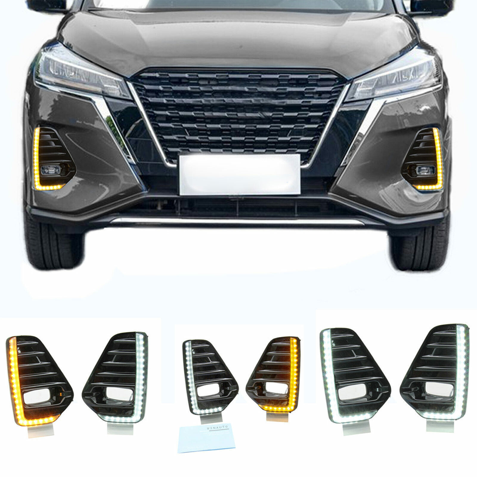 2021-2024 Nissan Kicks LED DRL Daytime Running Lights Front Fog Lamps ...