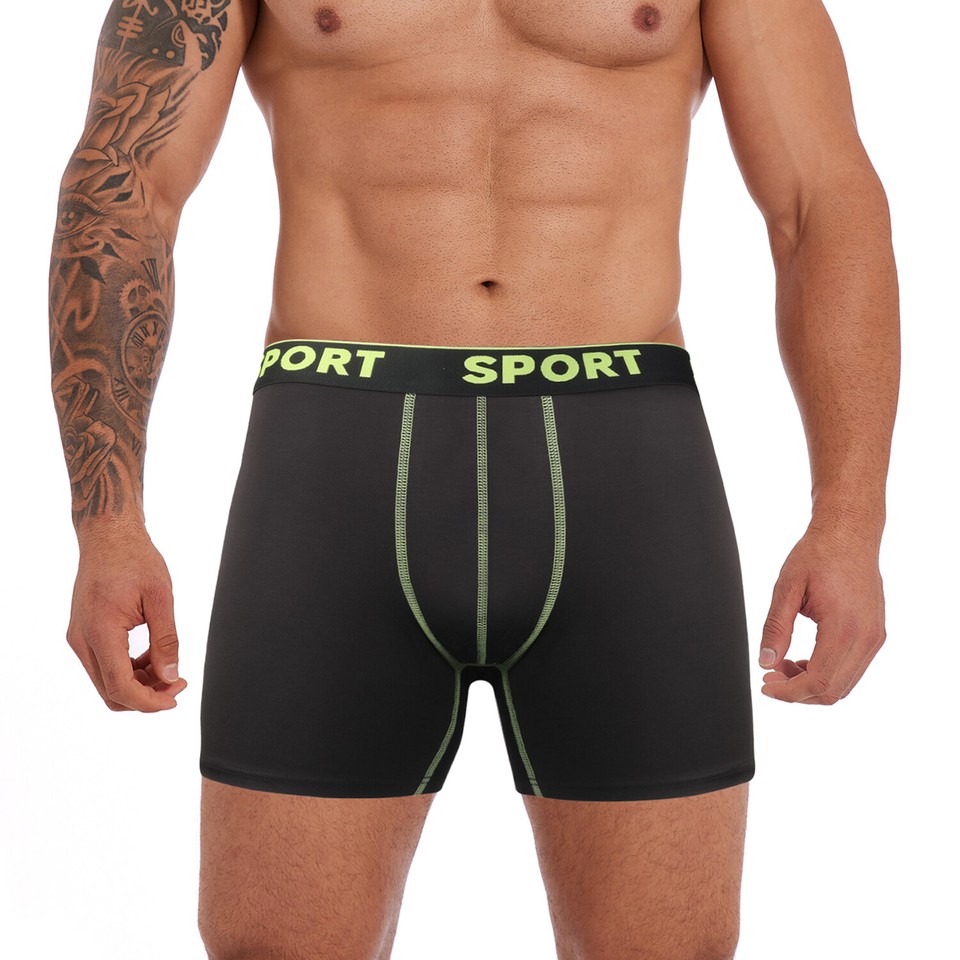 4 Pack Men's Bamboo Boxer Shorts Anti Chafing Underwear Soft Trunks ...