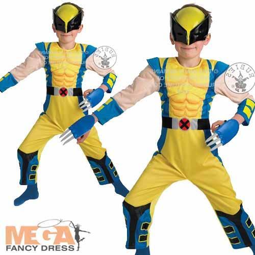 Wolverine Xmen Boys Fancy Dress Kids Superhero Childs