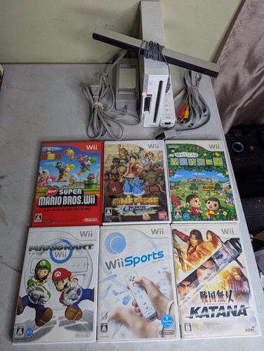 Nintendo Wii Japanese Console Bundle w Controller & Games Tested RVL ...