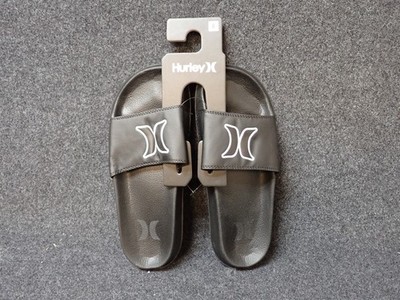 NEW Hurley One and Only Men's Logo Slide Sandals Black/White Men's Size ...