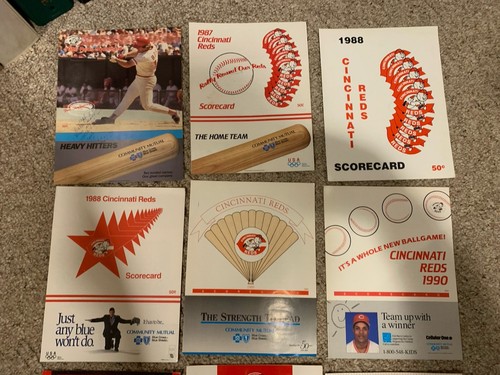 13 Different Cincinnati Reds Scorecard 1986-2001 Pete Rose Barry Larkin ...