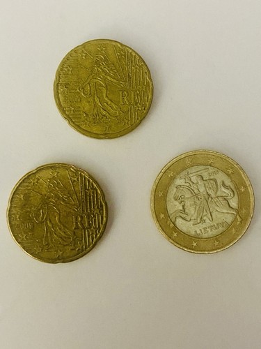 (2) France Euro Coins 2009, 2001-Marieanne Horseshoe And (1) 1 Euro ...