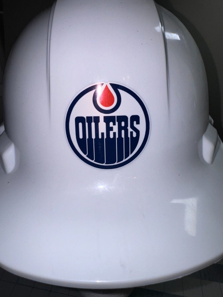 Edmonton Oilers Decal Helmet Hard Hat Window Laptop up to 14" FREE ...