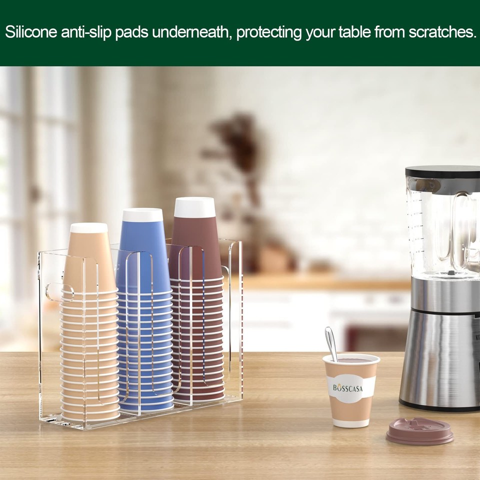 Disposable Coffee Cup Dispenser With Handles Countertop Or Wall Mount ...