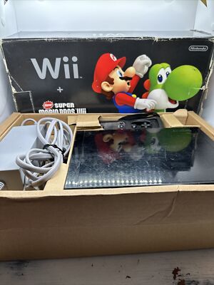 Nintendo Wii New Super Mario Bros Console Bundle RVL-101 w/Box ...