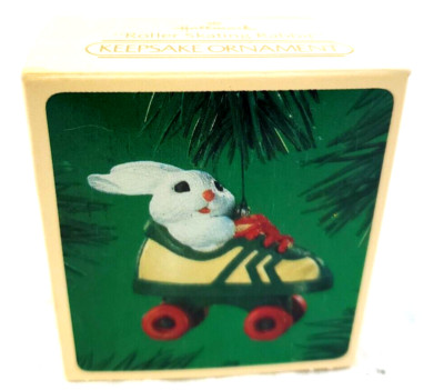 1984 Hallmark Keepsake Christmas Ornament Roller Skating Rabbit IOB | eBay