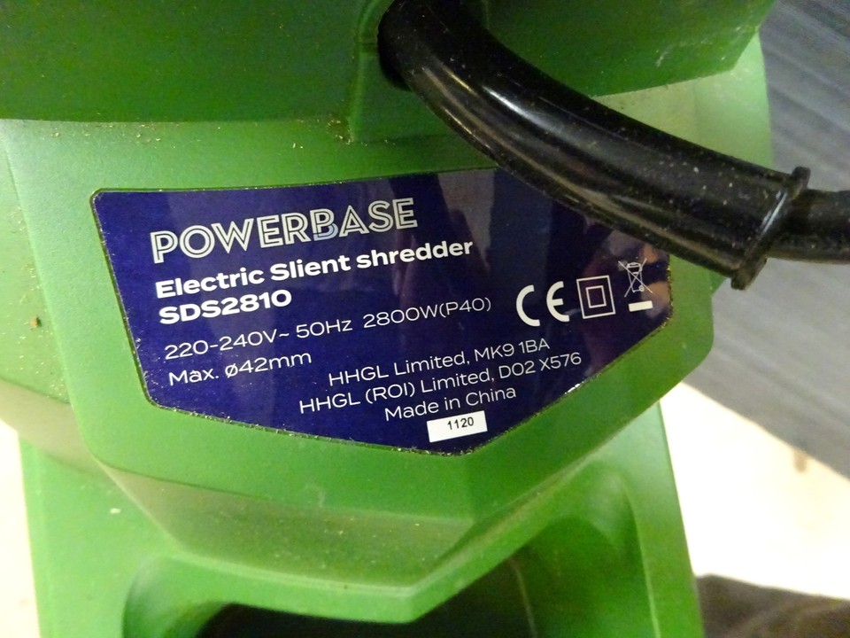 Quiet Shredder Chipper Corded Electric Powerbase SDS2810 2800w Used *No Tool Kit | eBay UK
