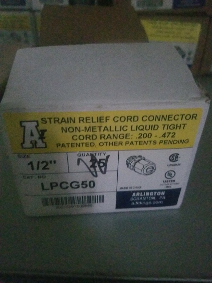 New QTY 1 Arlington LPCG50 Strain Relief 1/2" .200- .472", | eBay