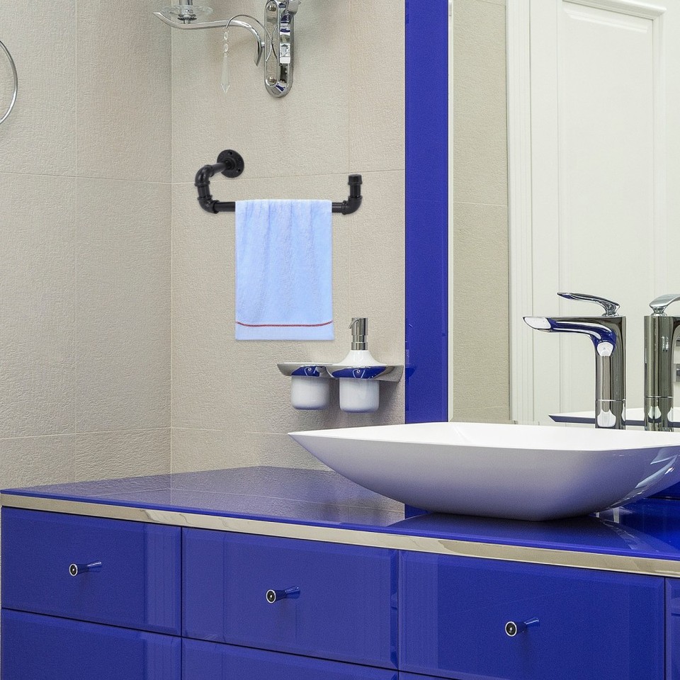 Hand Towel Holder Vintage Rustic Rack Heavy Duty Wall-mounted Racks ...