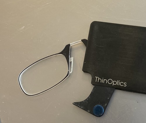 ThinOptics Reading Glasses,Nose Clip Optics, Pocket, Credit Card Size +2.0 | eBay