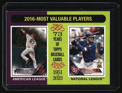 2024 Topps Heritage #209 Kris Bryant / Mike Trout Most Valuable Players ...