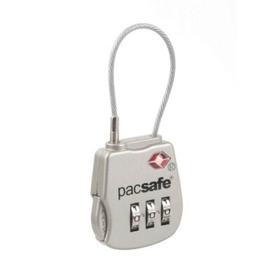 NEW Pacsafe Prosafe 800 Combination Cable Padlock Silver | eBay Australia