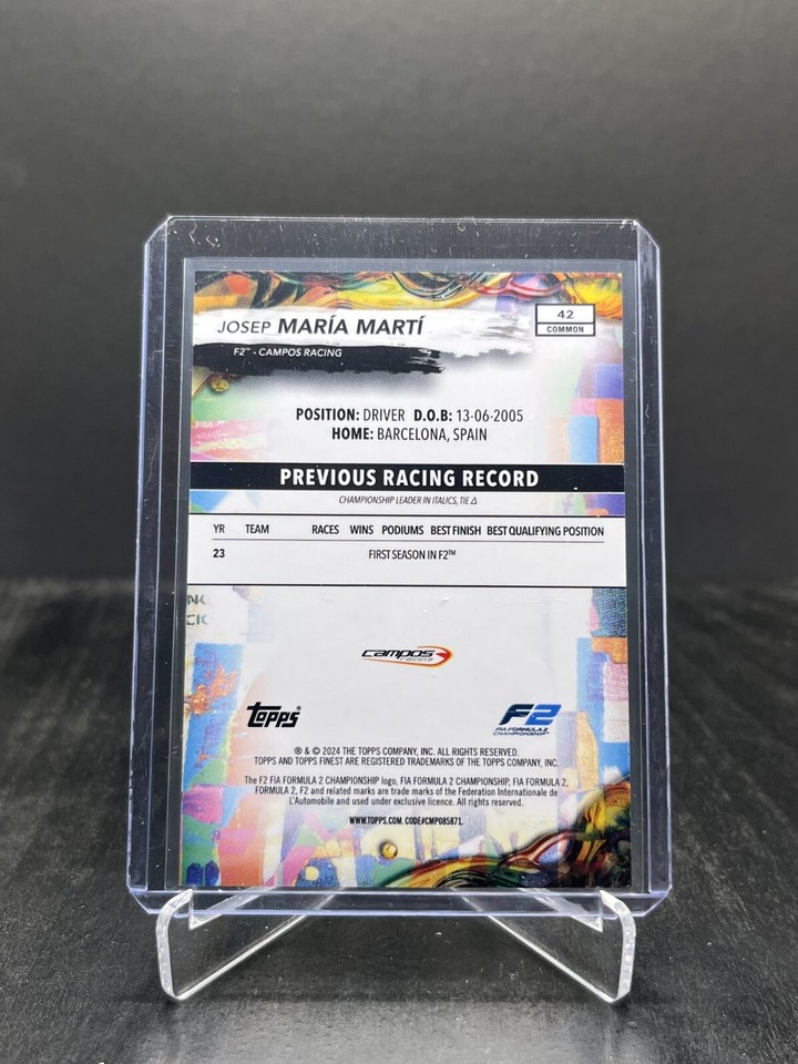 2024 Topps Finest Formula 1 F1 Josep María Martí Common Blue 013/200 ...