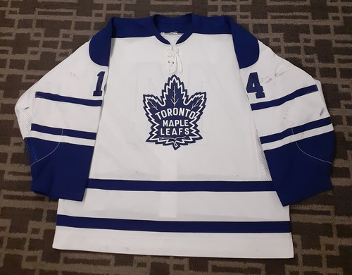 TORONTO MAPLE LEAFS GAME WORN USED ALTERNATE WHITE JERSEY #14 HOGLUND ...