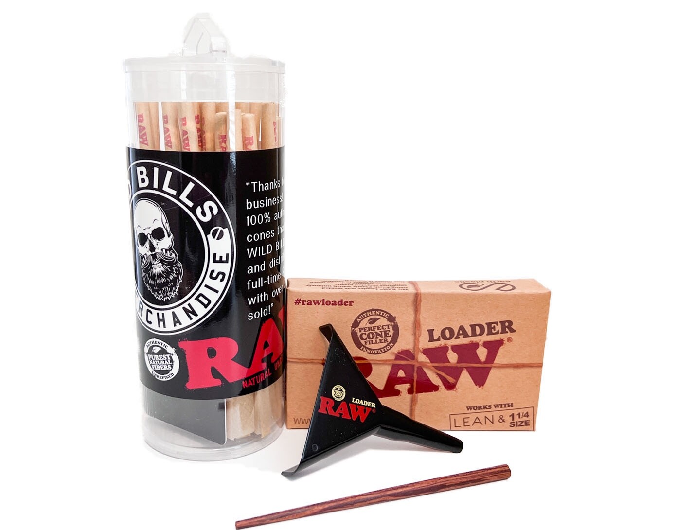 RAW CLASSIC 1 1/4 SIZE PRE-ROLLED CONES 50 COUNT PLUS RAW LEAN LOADER ...