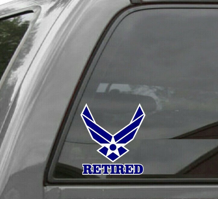 UNITED STATES AIR FORCE RETIRED LOGO Vinyl Decal/Sticker BLUE/WHITE ...