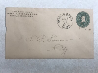 SBB120 Bank Envelope Letterhead First National Bank Newman Grove ...